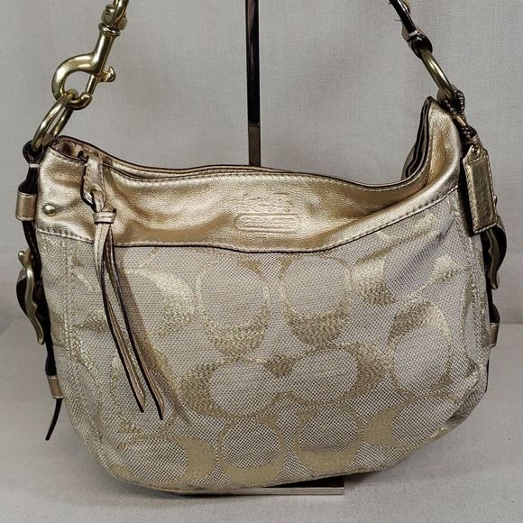 Coach | Bags | Coach Zoe Signature Canvas Leather Shoulder Bag Okpm501 ...